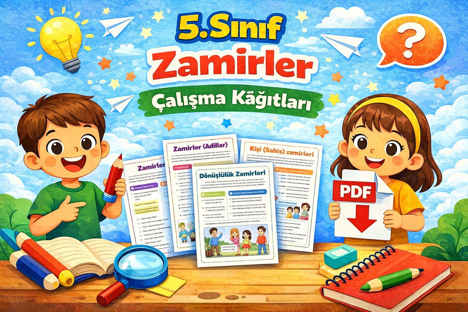 5. Sınıf Zamirler Çalışma Kâğıtları